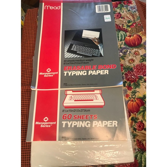 Mead | Office | Vintage Mead Erasable Bond Typing Paper 4 Typing Paper ...